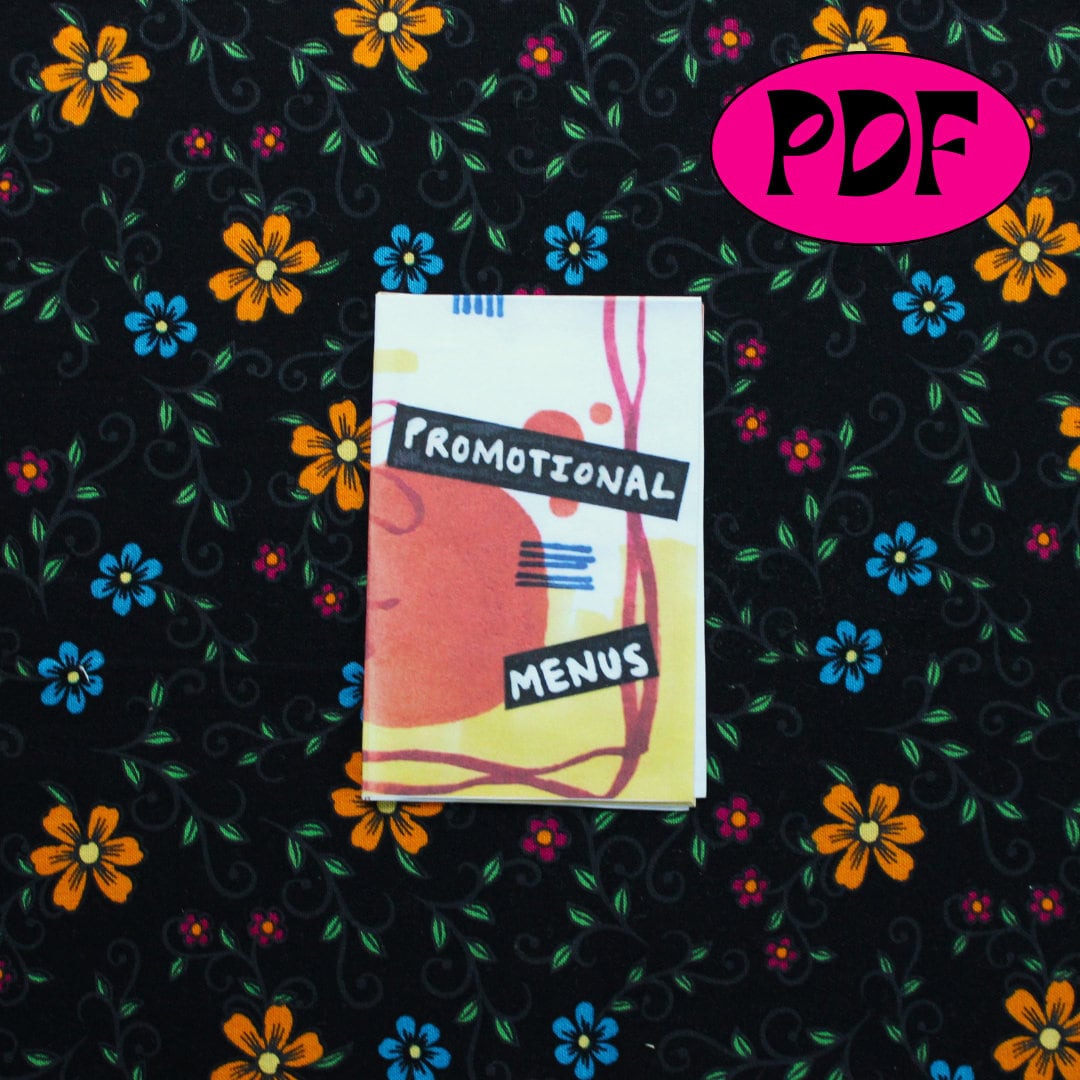 Promotional Menus Zine | Personal Story, Digital Perzine, Creative ...