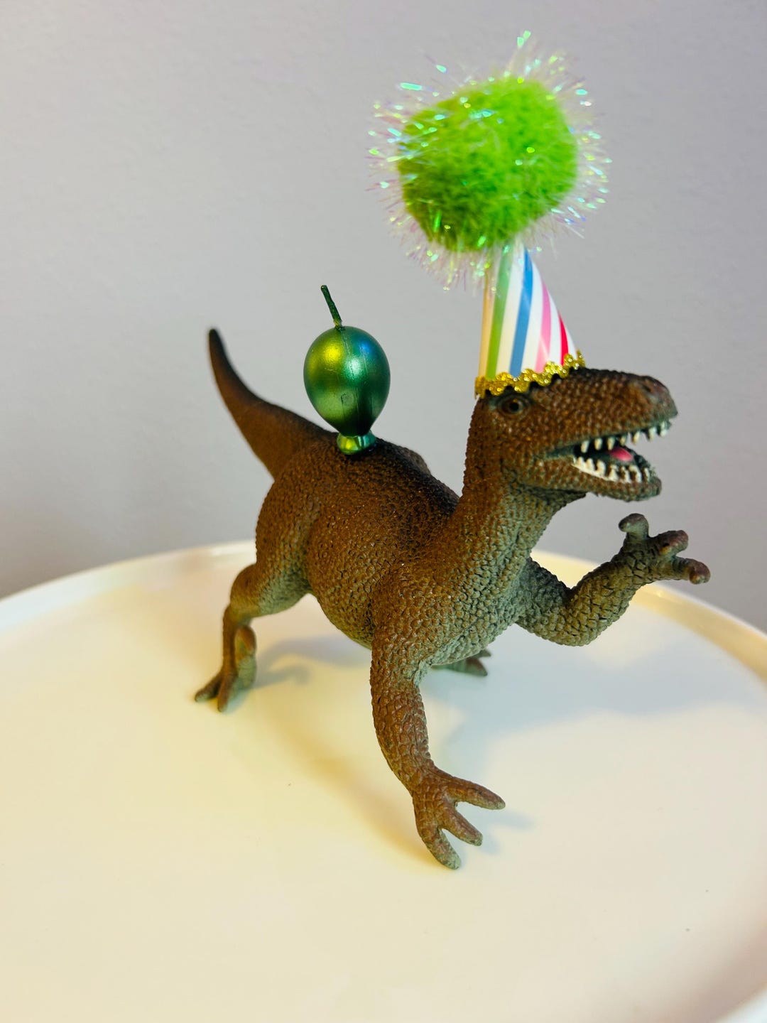 Dinosaur Green Raptor Cake Topper - Etsy