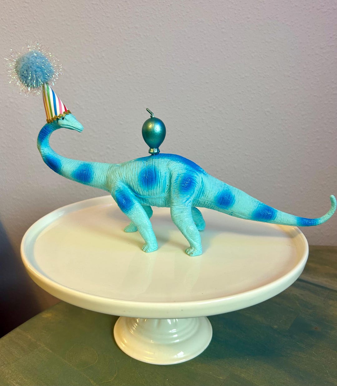Dinosaur Large Blue Brachiosaurus Birthday Cake Topper W/ Candle - Etsy