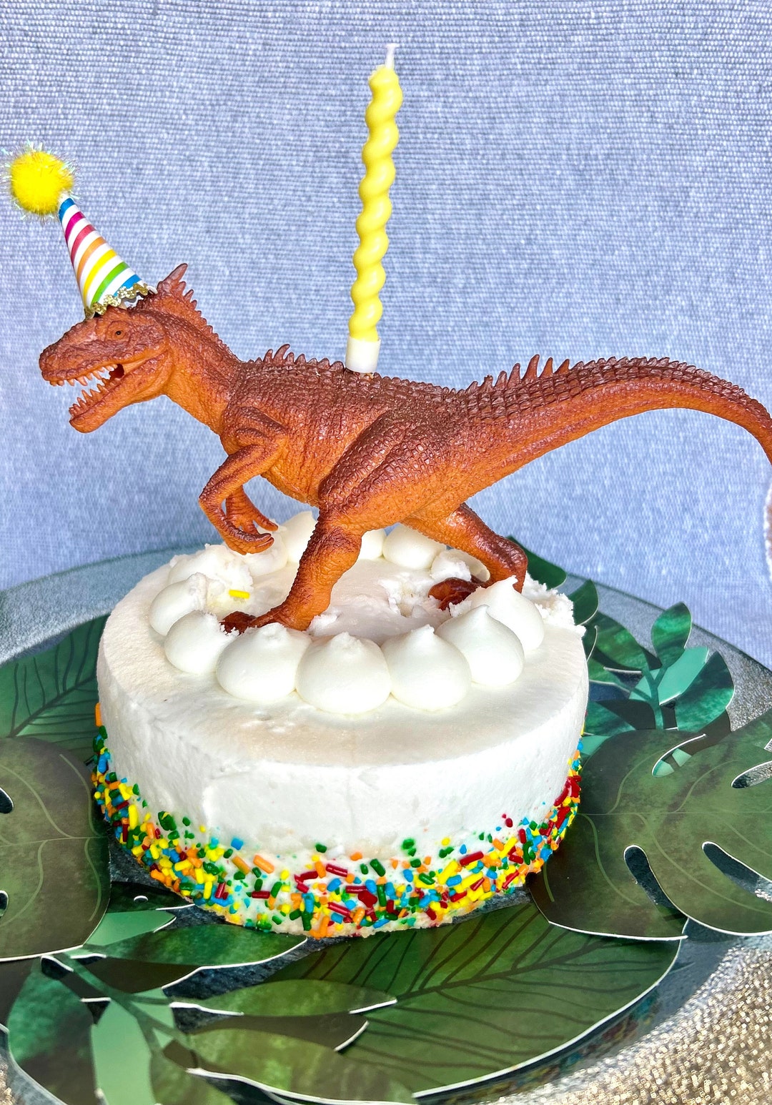 Dinosaur Allosaurus Birthday Cake Topper W/ Candle - Etsy Australia