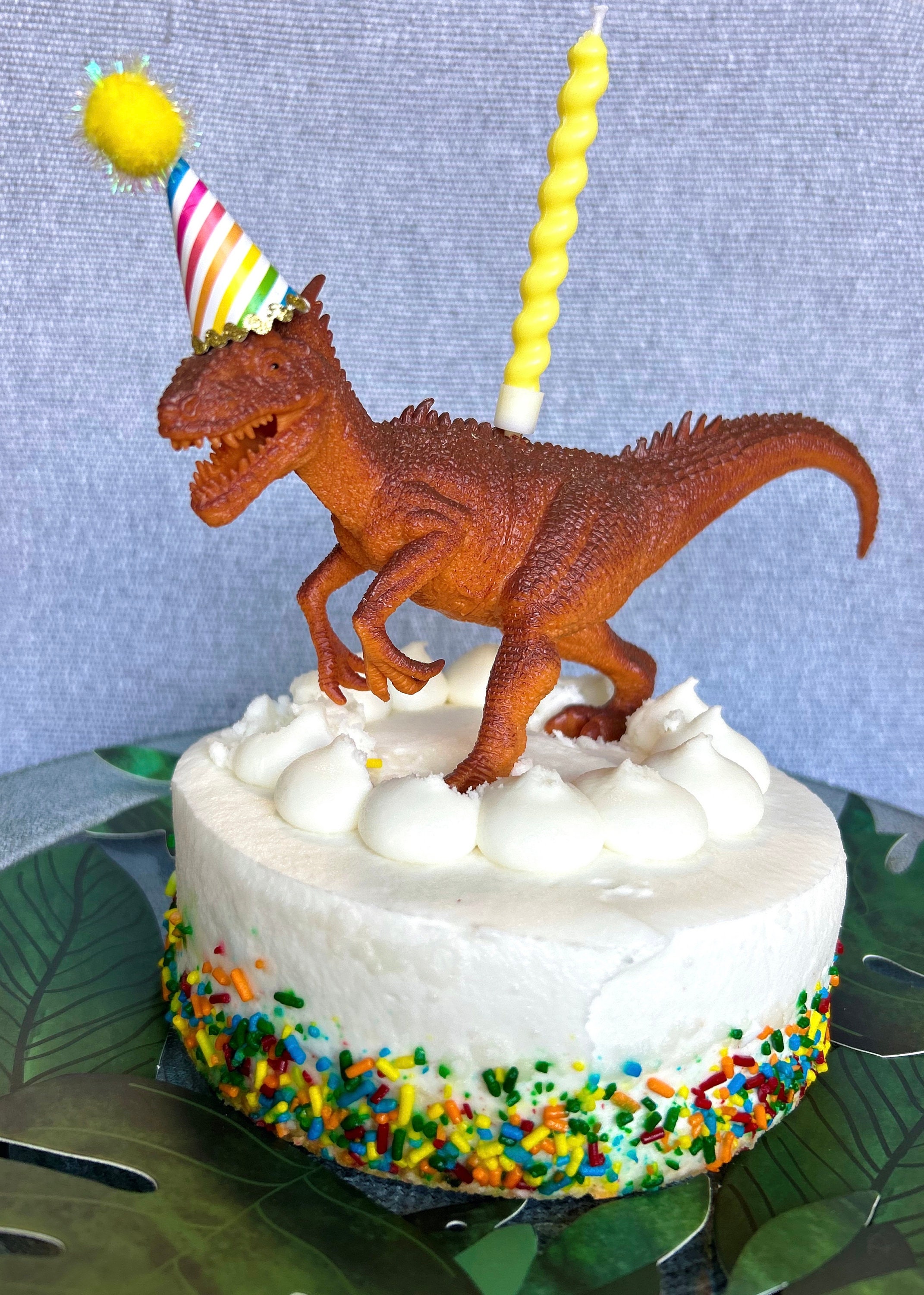Dinosaur Allosaurus Birthday Cake Topper W/ Candle - Etsy