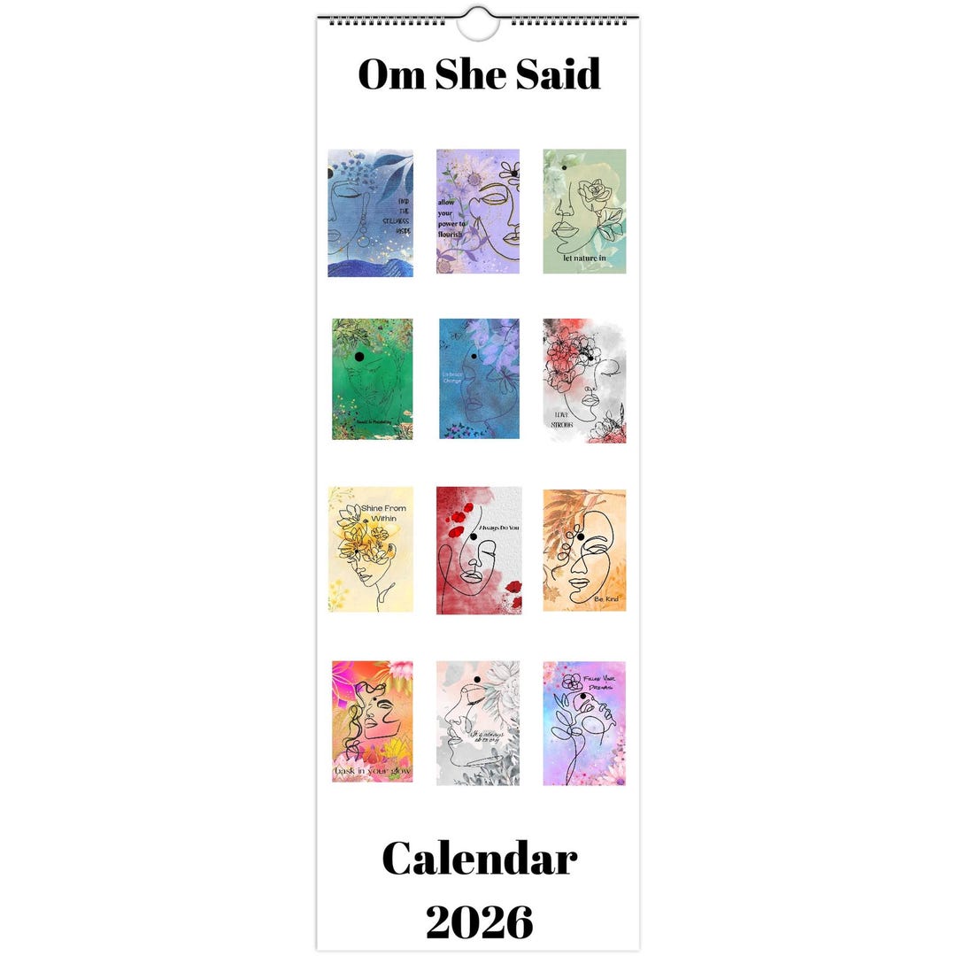 Empowered Faces | Wall Calendar 2026 | 5.5"x16.5" - Etsy