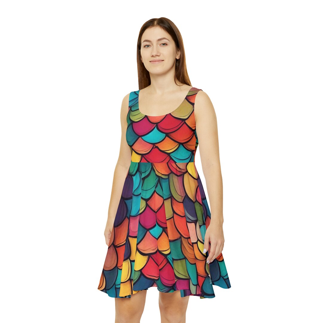 Rainbow Scales Women's Skater Dress - Etsy