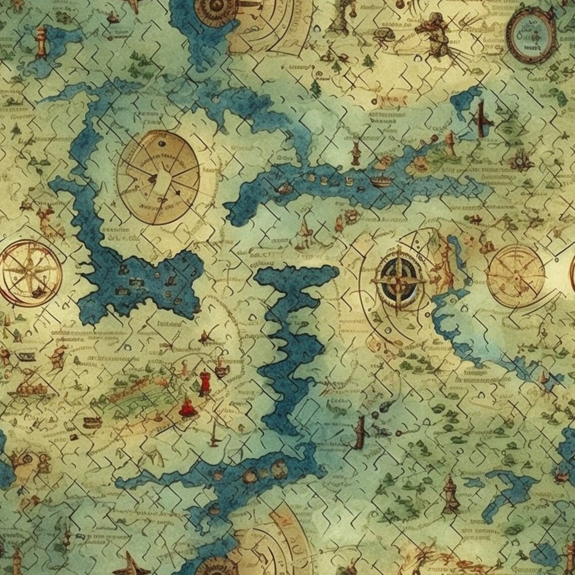 Reinassance Ancient Maps Digital Paper - Etsy