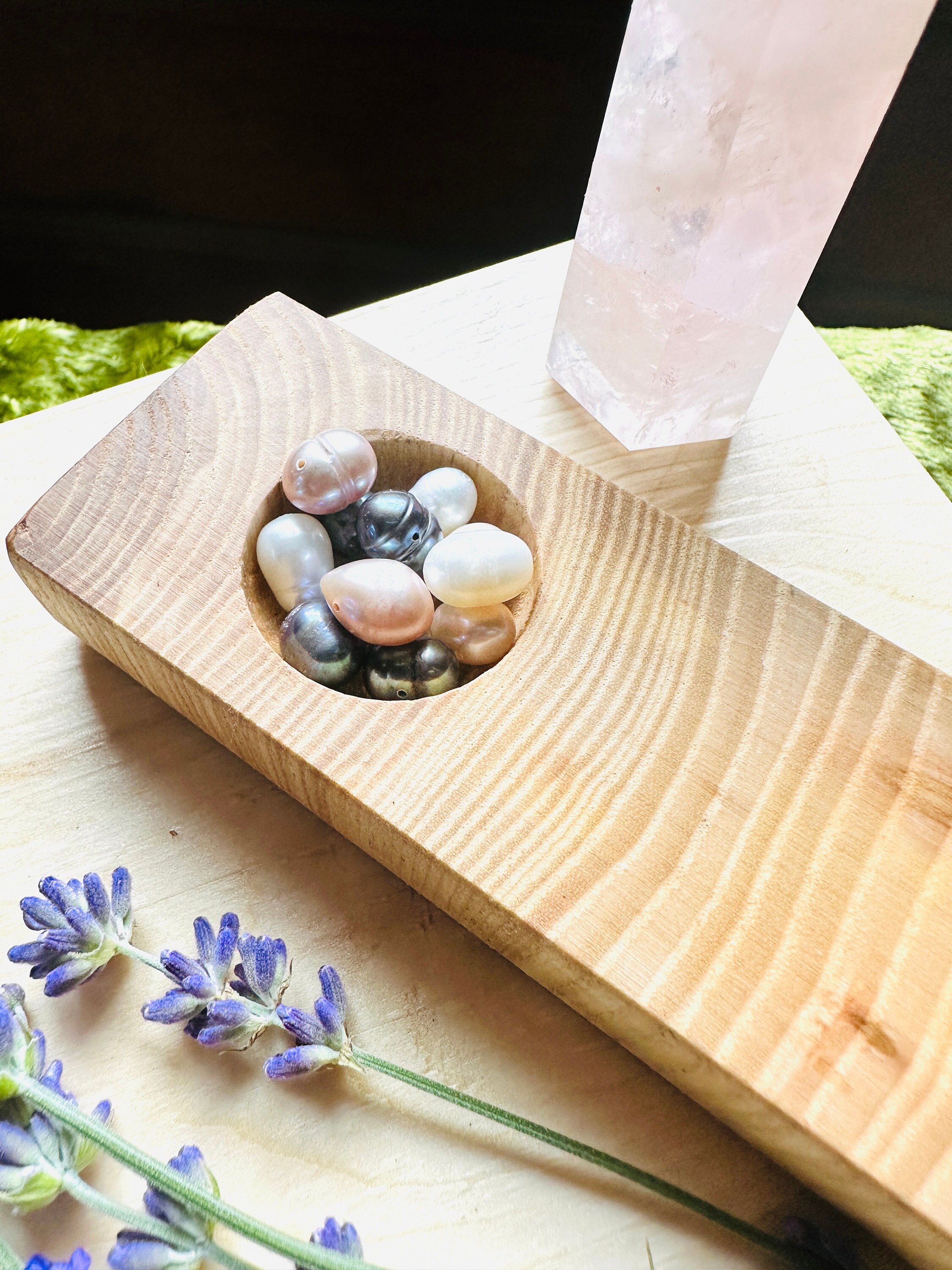 Ash Wood Handmade Altar Bar Add-on Crystal Amber Offering Holder - Etsy