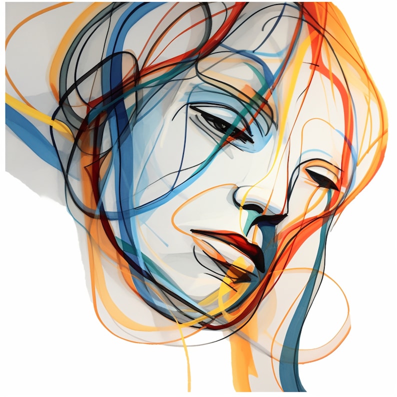 Contemporary Face Abstract Art PNG or JPG File - Etsy
