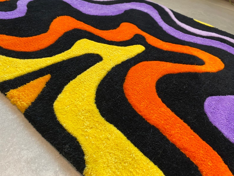 Handmade Tufted Psychedelic Trippy Rug - Etsy
