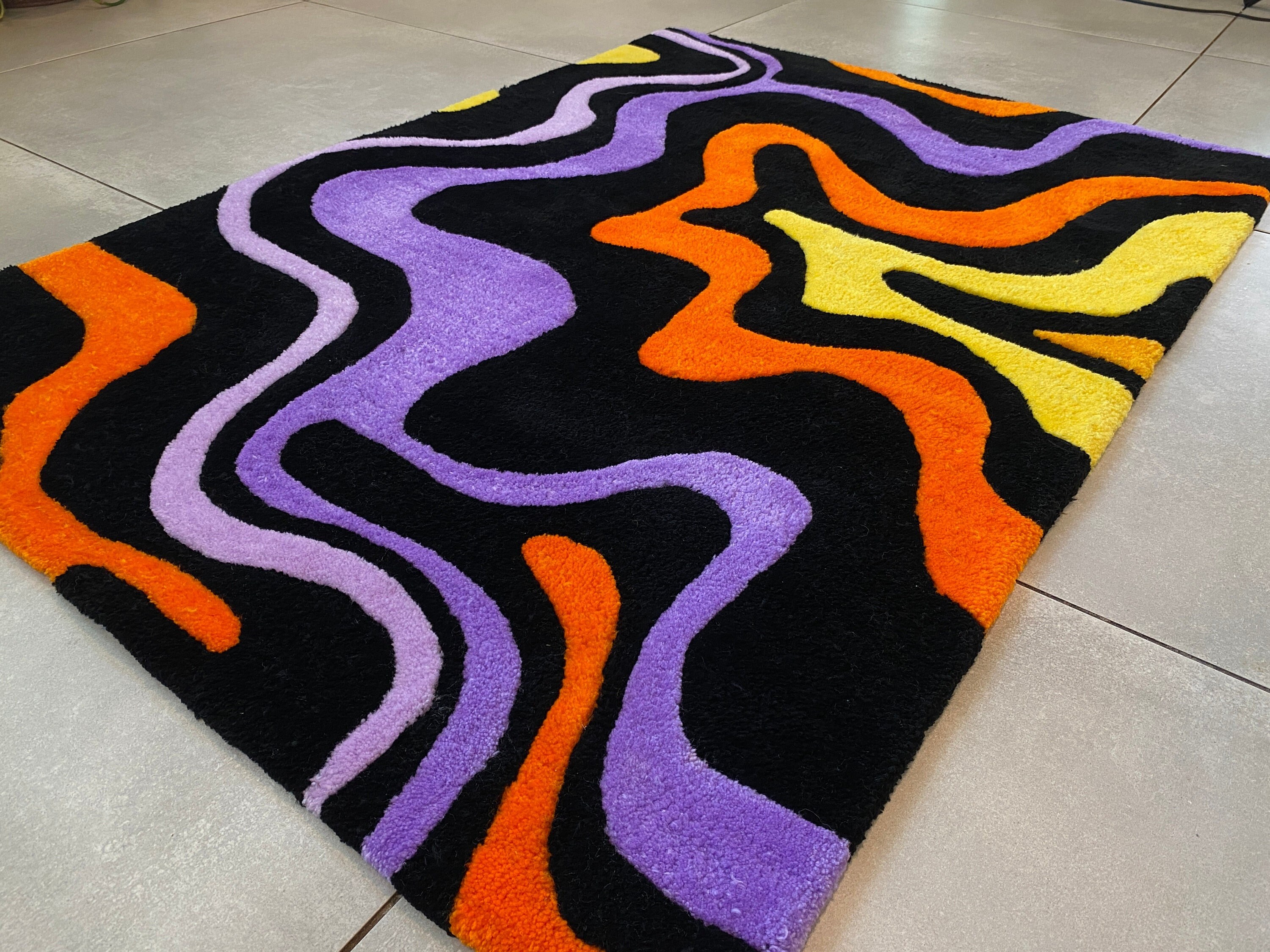 Handmade Tufted Psychedelic Trippy Rug - Etsy