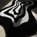 Handmade Tufted Black & White Melted Rug - Etsy