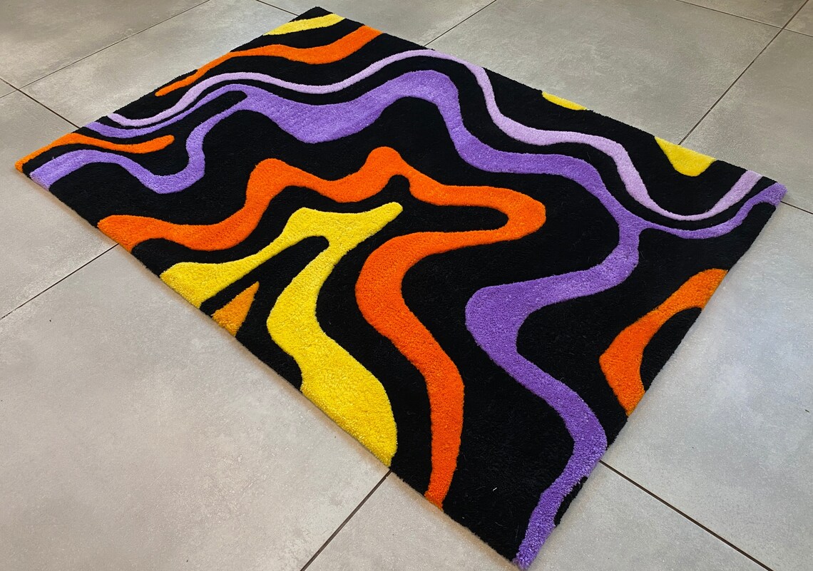 Handmade Tufted Psychedelic Trippy Rug - Etsy