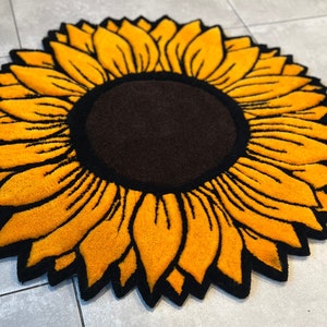 Handmade Tufted SUNFLOWER Rug - Etsy