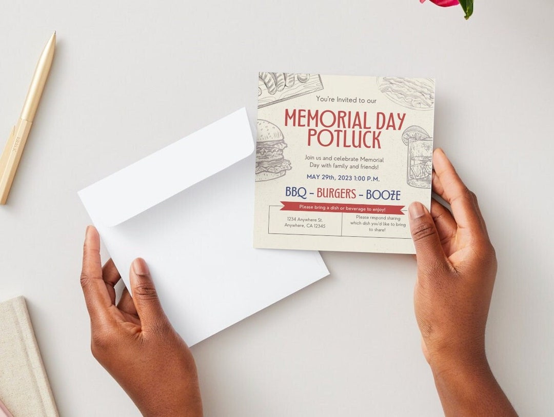 Memorial Day Potluck Invitation - Etsy