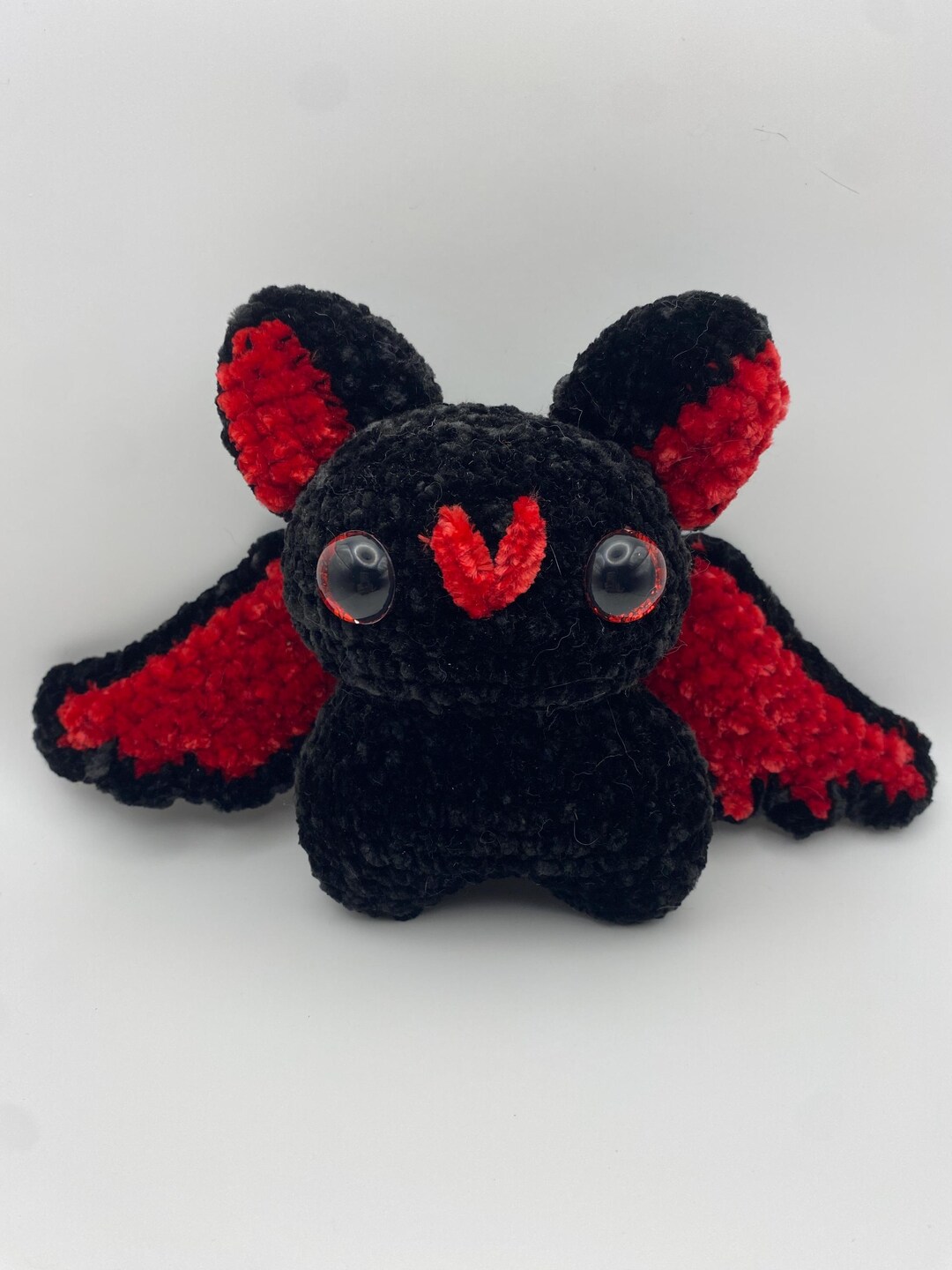 Black and Red Velvet Mini Bat Amigurumi Crochet Plush - Etsy