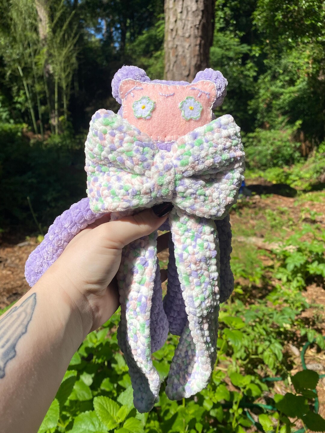 Froggy Monster Crochet Plushie Amigurumi Coquette Style Pastel Bow - Etsy
