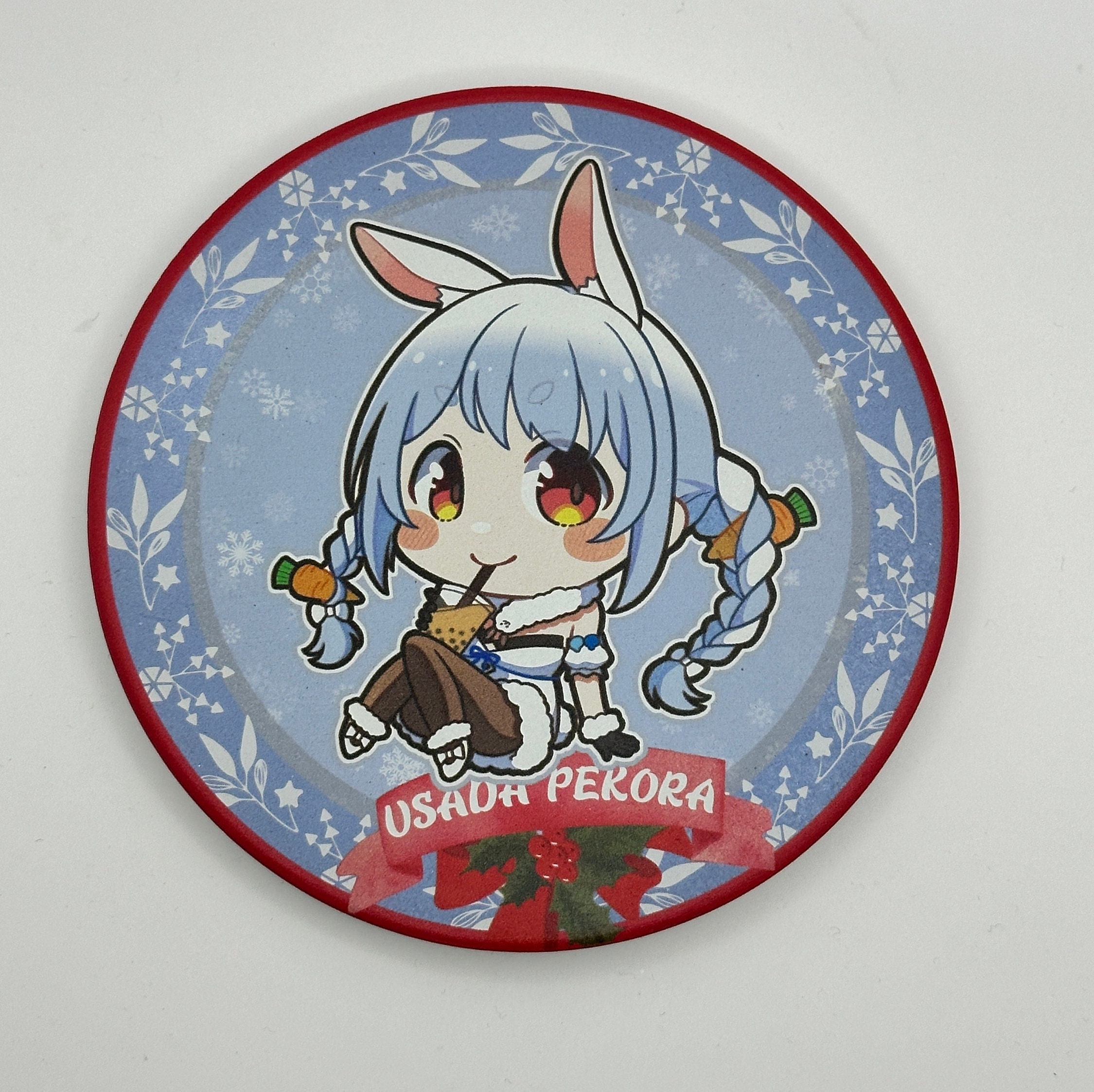 Hololive Usada Pekora Boba Time Ceramic Coaster - Etsy