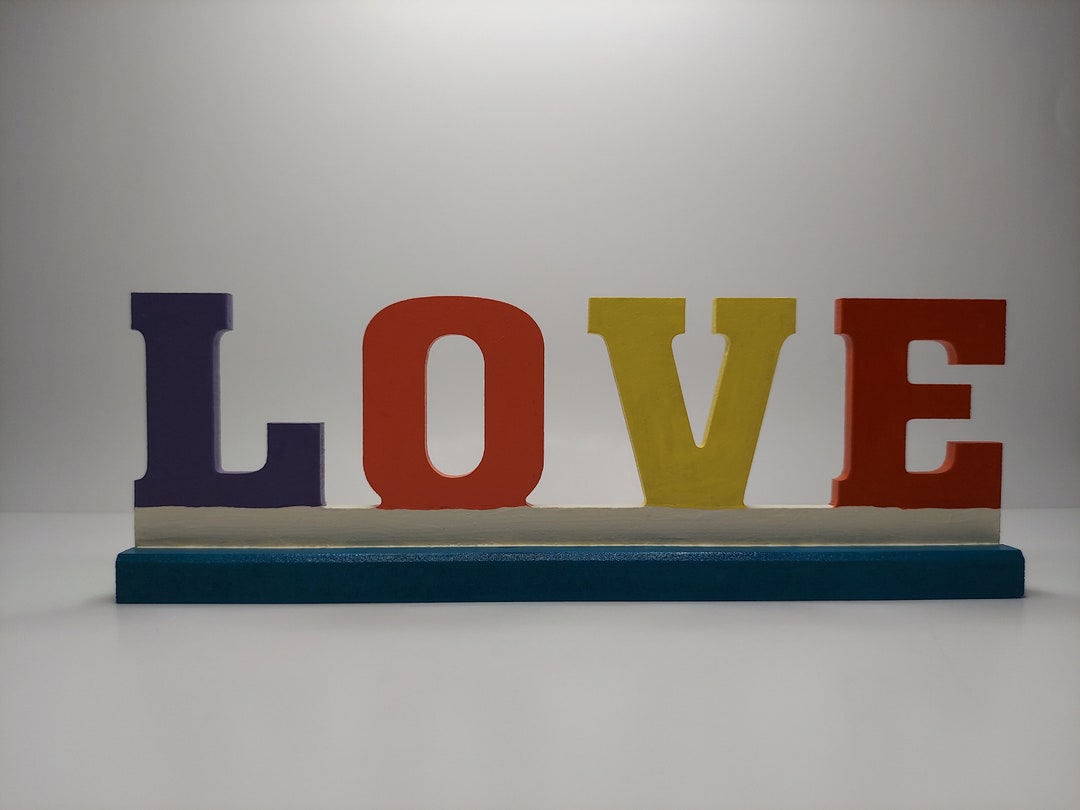Hand-painted Wooden love Sign - Etsy