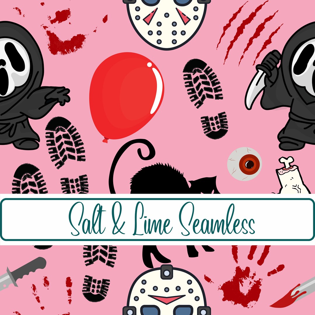 Halloween Scream Seamless Pink JPG, Fall Seamless, October Seamless ...