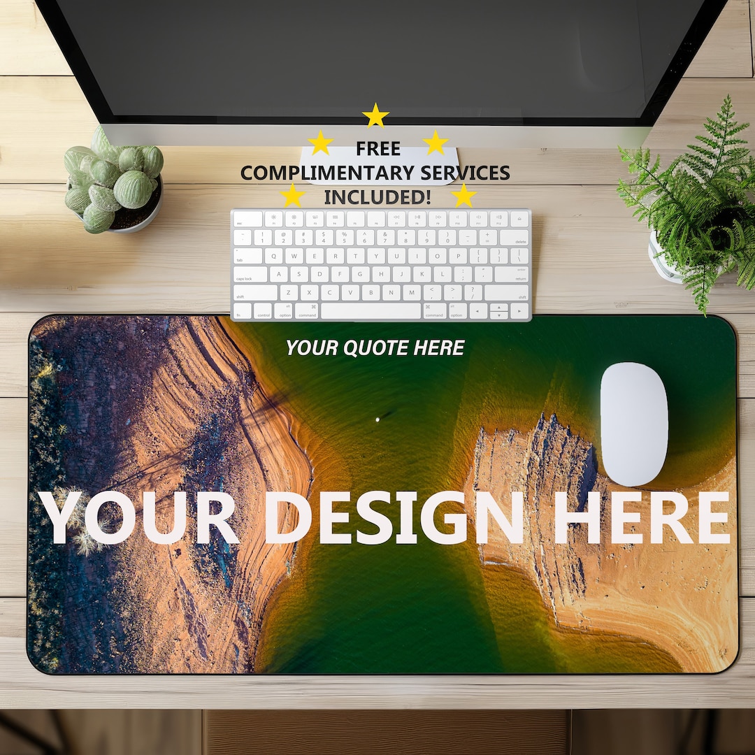 Personalized Desk Mat, Unique Mouse Pad, Custom Design Photo Text ...