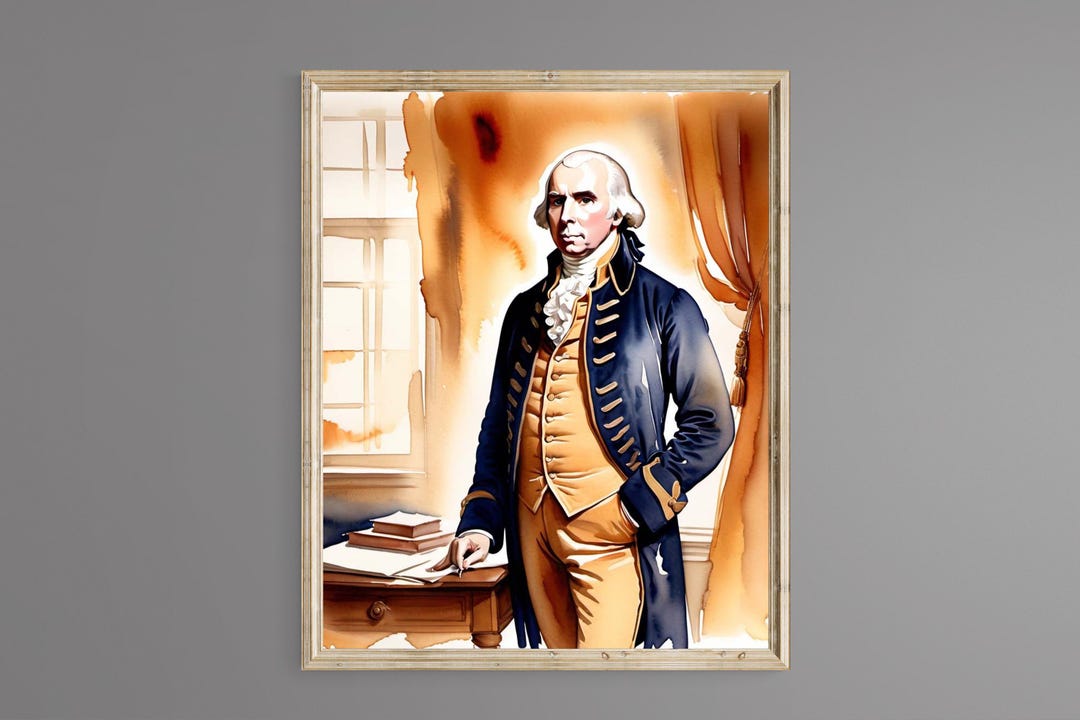 James Madison Portrait Print: US Constitution, Bill of Rights (digital ...