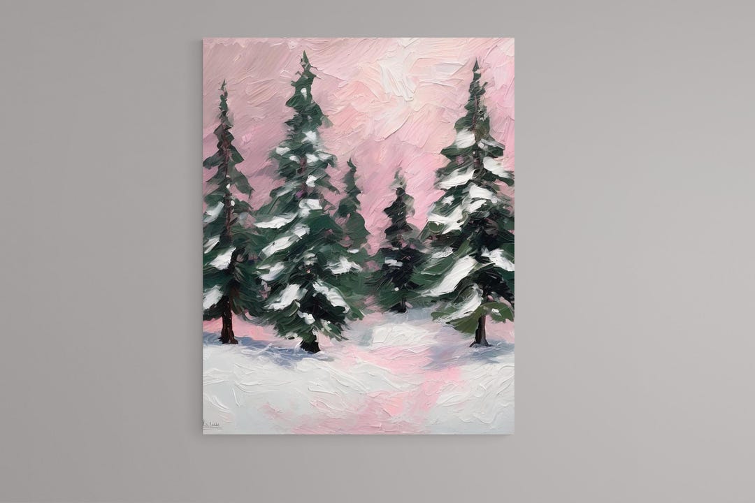 Pink Christmas Trees Download, Printable Wall Art, Digital Download - Etsy