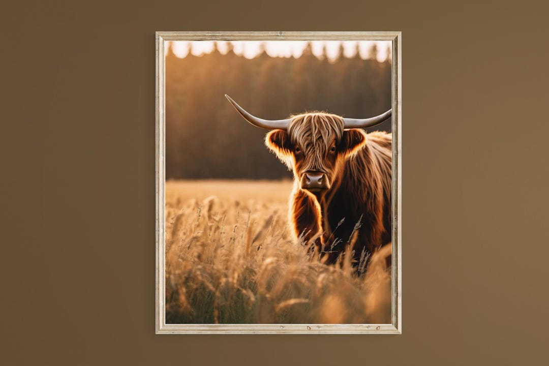 Scottish Highland, Long Haired Cattle, PRINTABLE Wall Art, Digital ...