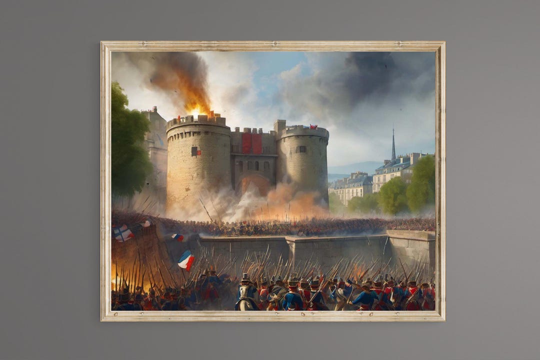 Storming of the Bastille Print: French Revolution Wall Art (digital ...