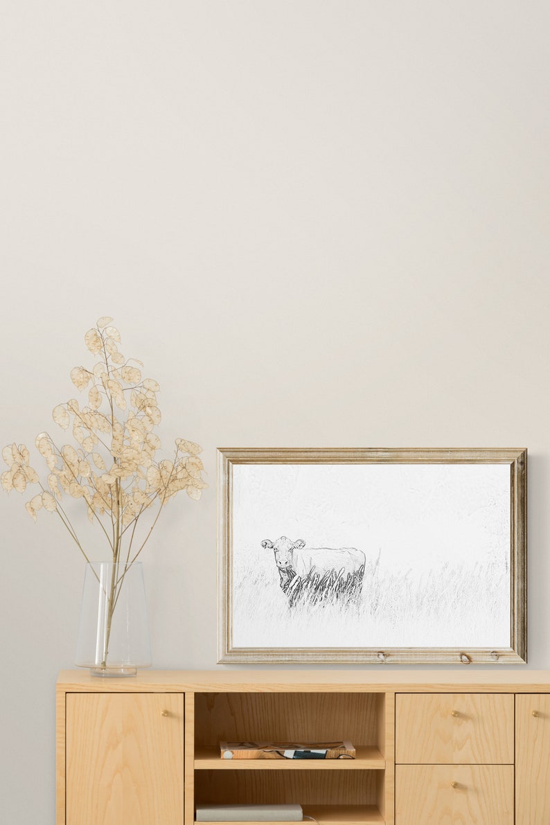 PRINTABLE WALL ART, Digital Download, Angus Cattle Sketch - Etsy