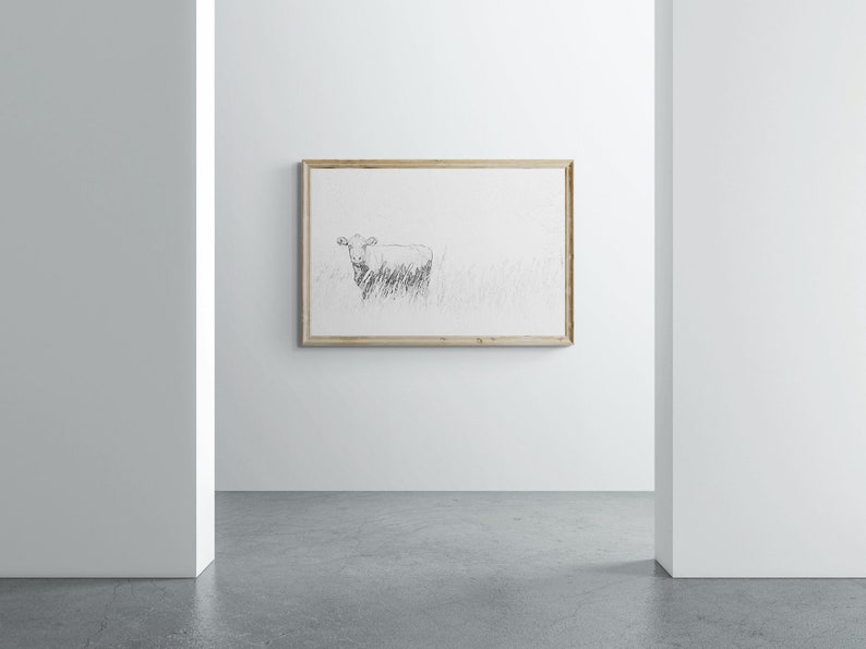 PRINTABLE WALL ART, Digital Download, Angus Cattle Sketch - Etsy