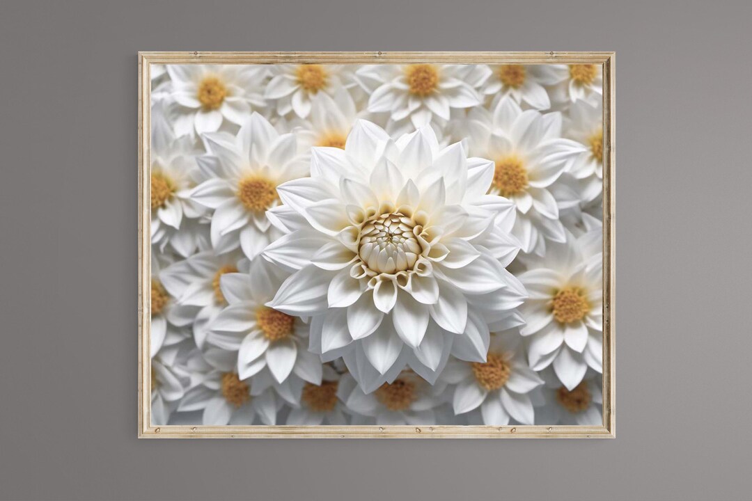 White Flower, PRINTABLE Wall Art , Digital Download, White Flowers - Etsy