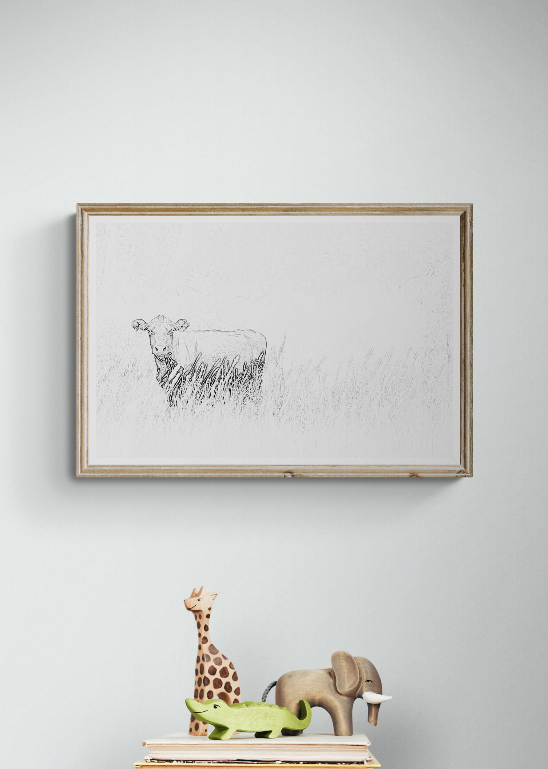 PRINTABLE WALL ART, Digital Download, Angus Cattle Sketch - Etsy
