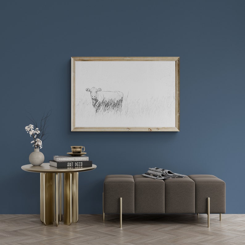 PRINTABLE WALL ART, Digital Download, Angus Cattle Sketch - Etsy