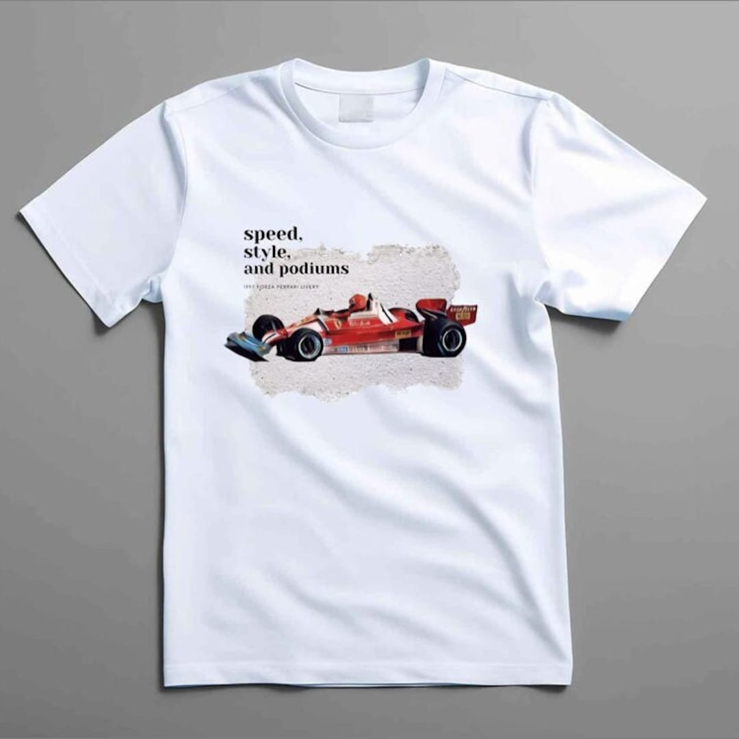 Vintage Ferrari 'speed, Style & Podiums' White T-shirt | Formula 1 | F1 ...