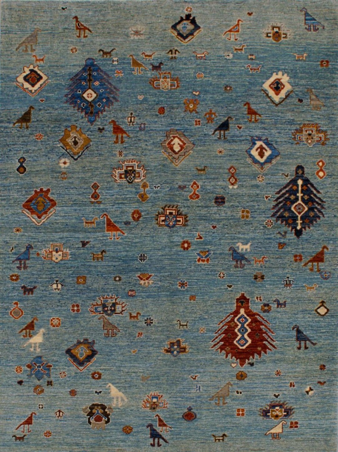 4x6 Blue Gabbeh Rug Traditional Afghan Hand Knotted Rug Area Rug Rug ...