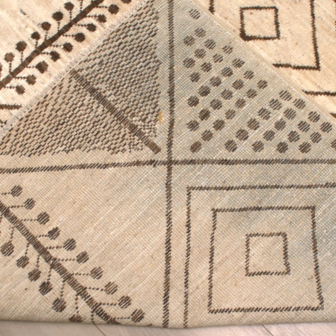 6x9 White Moroccan Rug Geometric Afghan Hand Knotted Rug Area Rug Rug ...