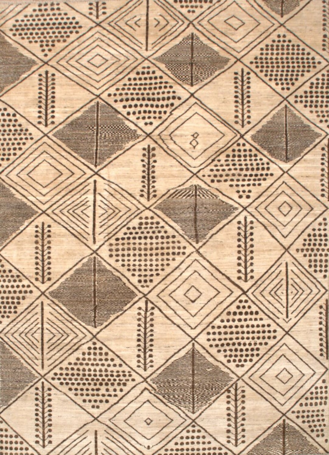 6x9 White Moroccan Rug Geometric Afghan Hand Knotted Rug Area Rug Rug ...