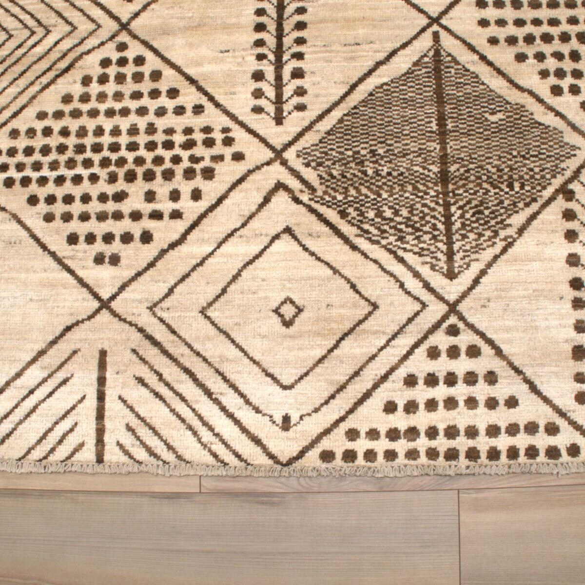 6x9 White Moroccan Rug Geometric Afghan Hand Knotted Rug Area Rug Rug ...