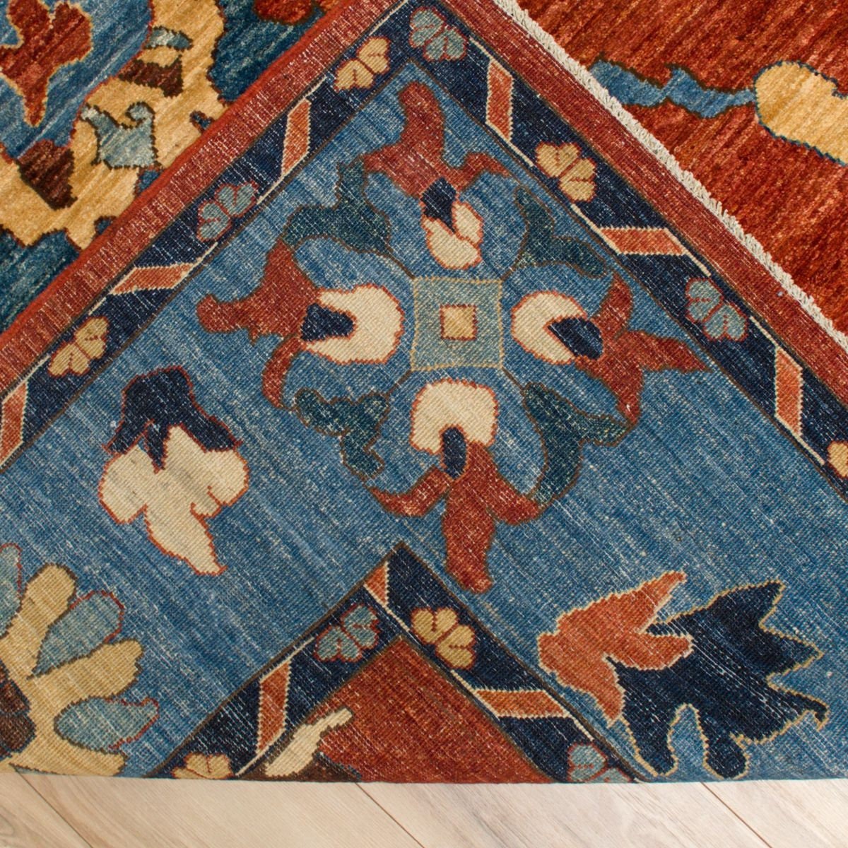 9x11 Colorful Persian Rug Blue Traditional Afghan Hand Knotted Rug Area ...