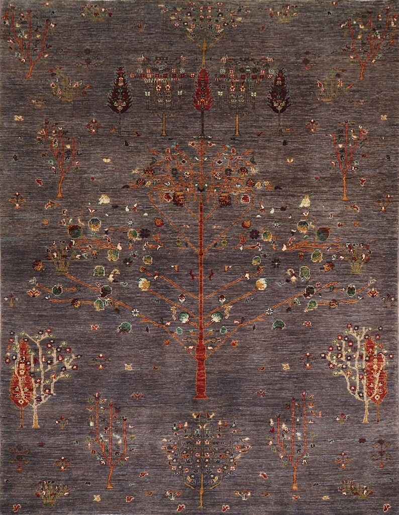 5x8 Ft Grey Tree of Life Rug Traditional Hand Knotted Rug - Etsy