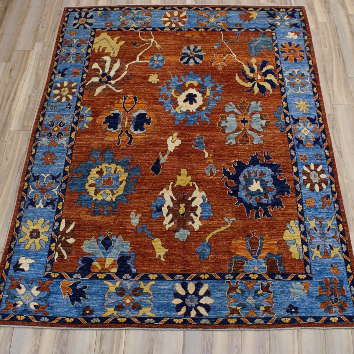 9x11 Colorful Persian Rug Blue Traditional Afghan Hand Knotted Rug Area ...
