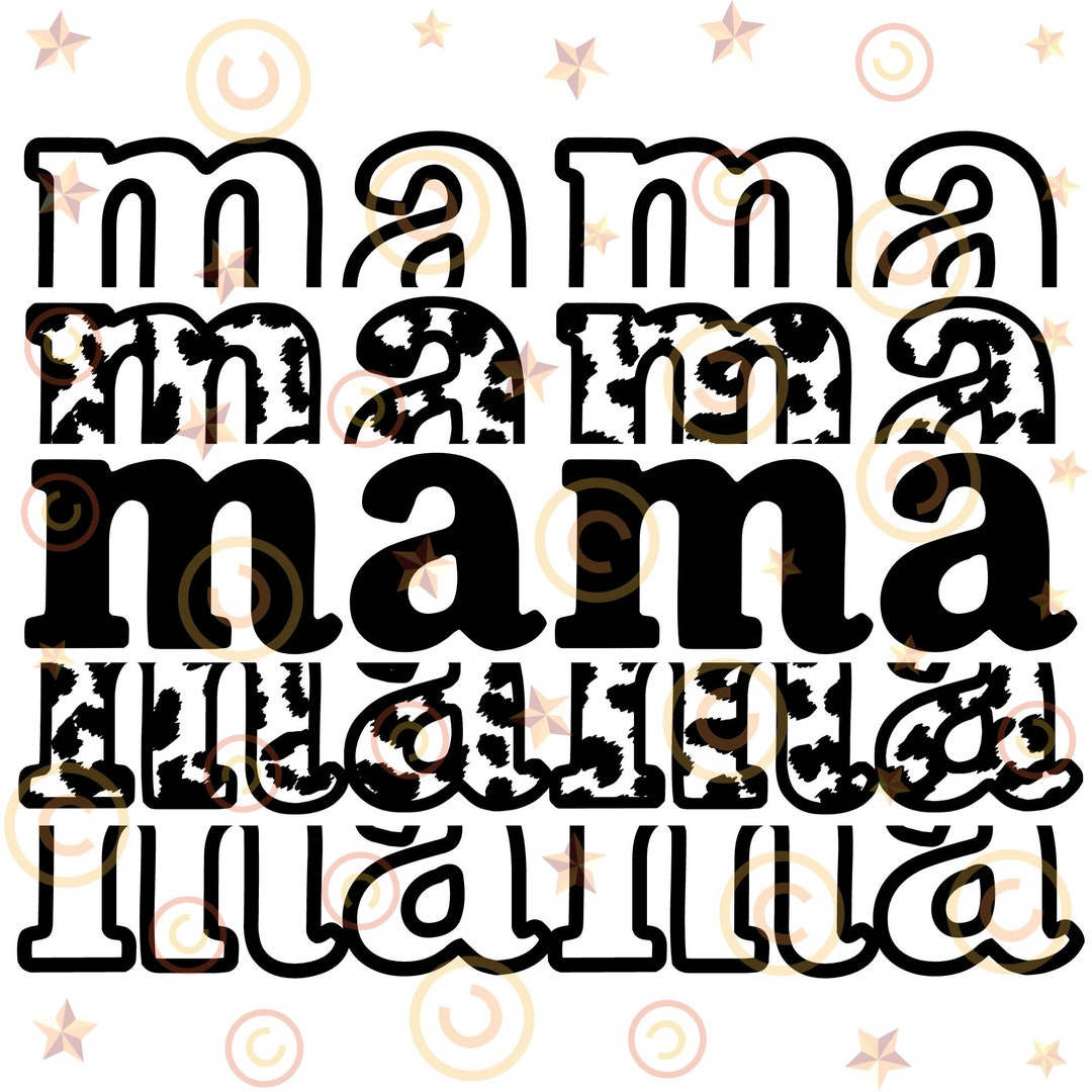 Mama Svg, Retro Mama Svg, Mom Svg, Silhouette Svg, Mama Wavy Text Svg ...