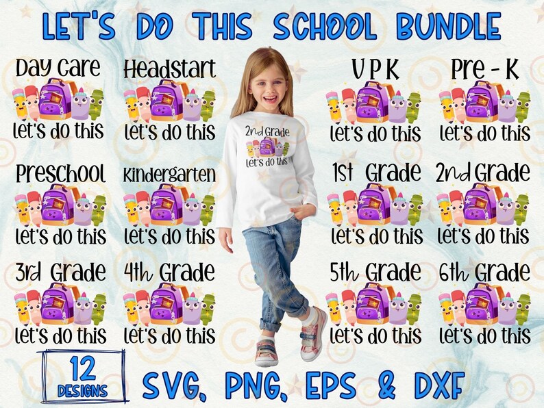 Hello School Svg Bundle, Pre K, 1st, 2nd, 3rd Grade, First Day of ...