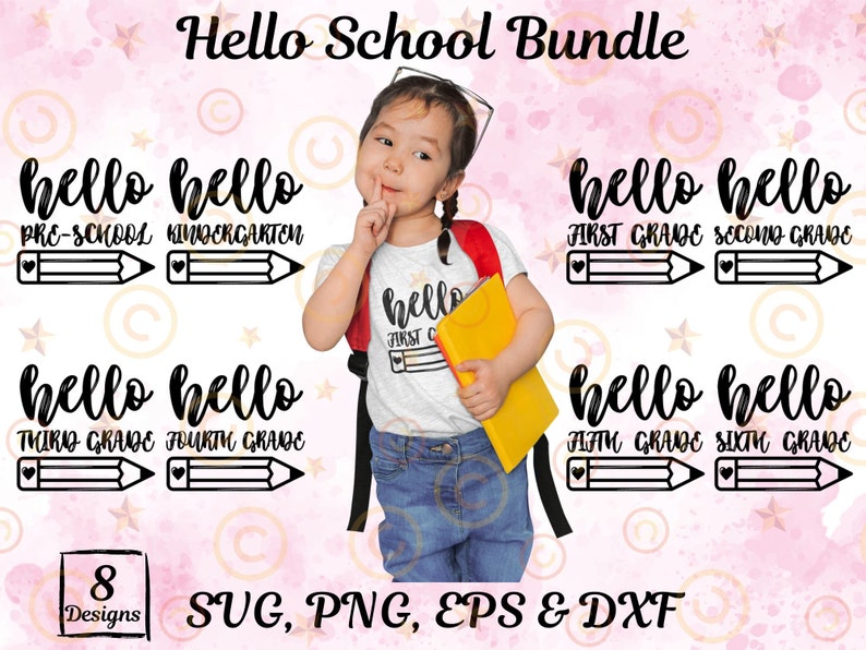 Hello School Svg Bundle Pre K 1st 2nd 3rd Grade First Day - Etsy