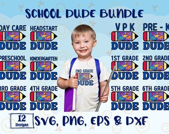 Hello School Svg Bundle, Pre K, 1st, 2nd, 3rd Grade, First Day of ...