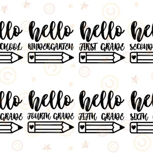 Hello School Svg Bundle Pre K 1st 2nd 3rd Grade First Day - Etsy