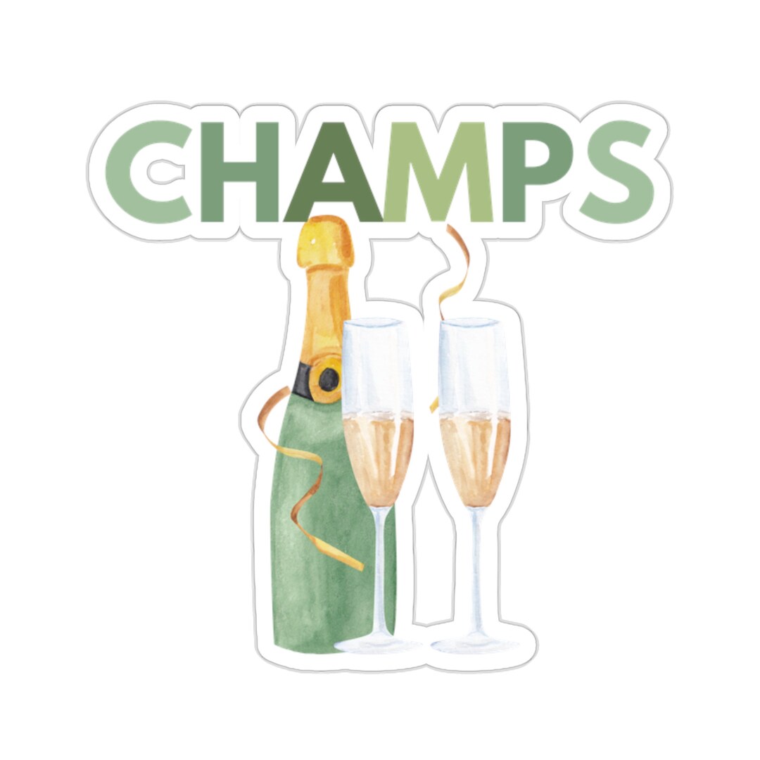 CHAMPS Champagne Bottle Sticker Kiss-cut * Bubbly * Prosecco ...