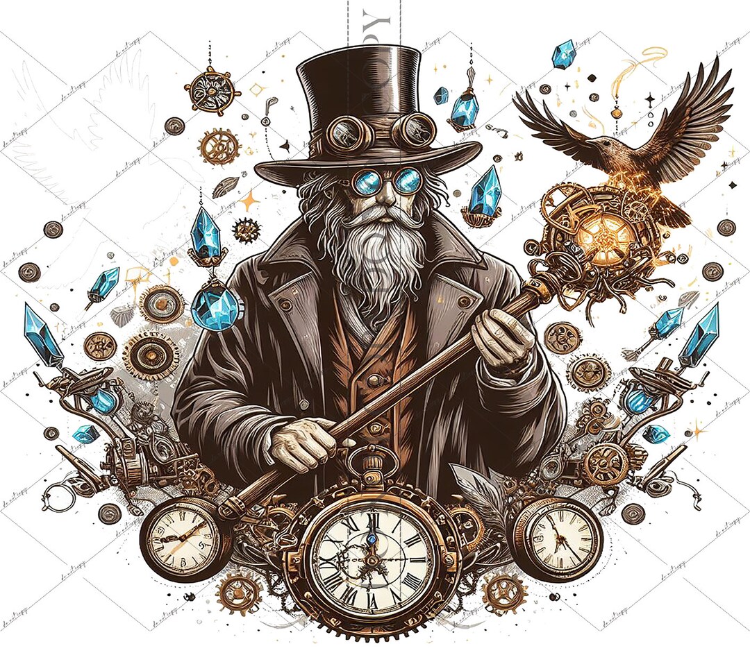 Collection - Steampunk Witches and Wizards Clipart Collection - Etsy