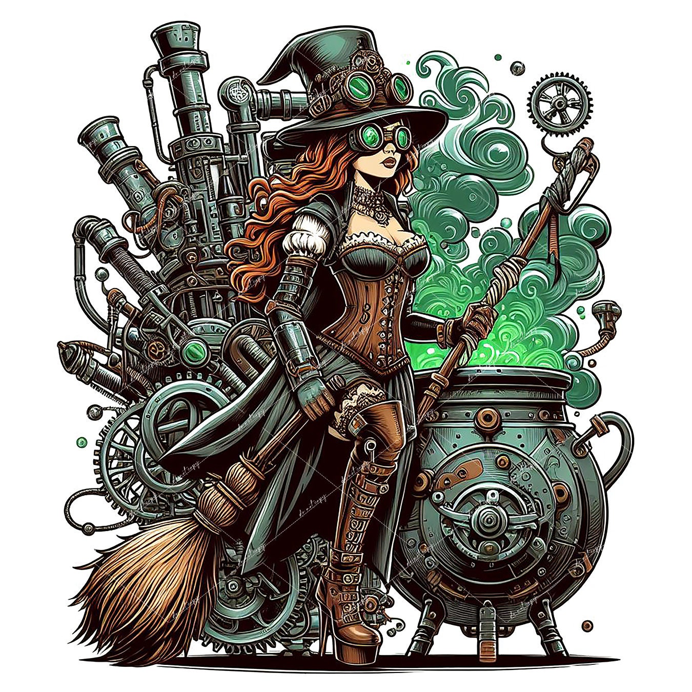 Collection - Steampunk Witches and Wizards Clipart Collection - Etsy