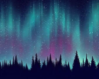 Northern Lights 2 SVG, Arctic Svg, Mountains Svg, Northern Lights Dxf ...