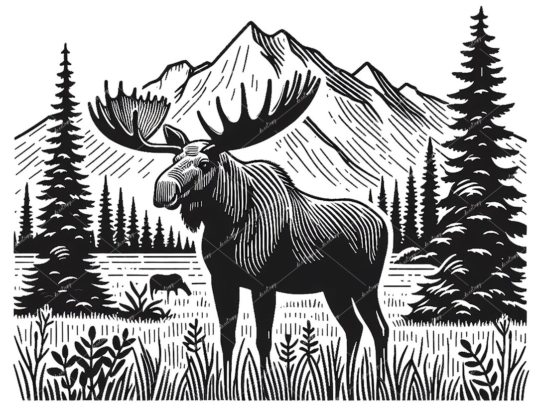 Moose Clipart - Etsy