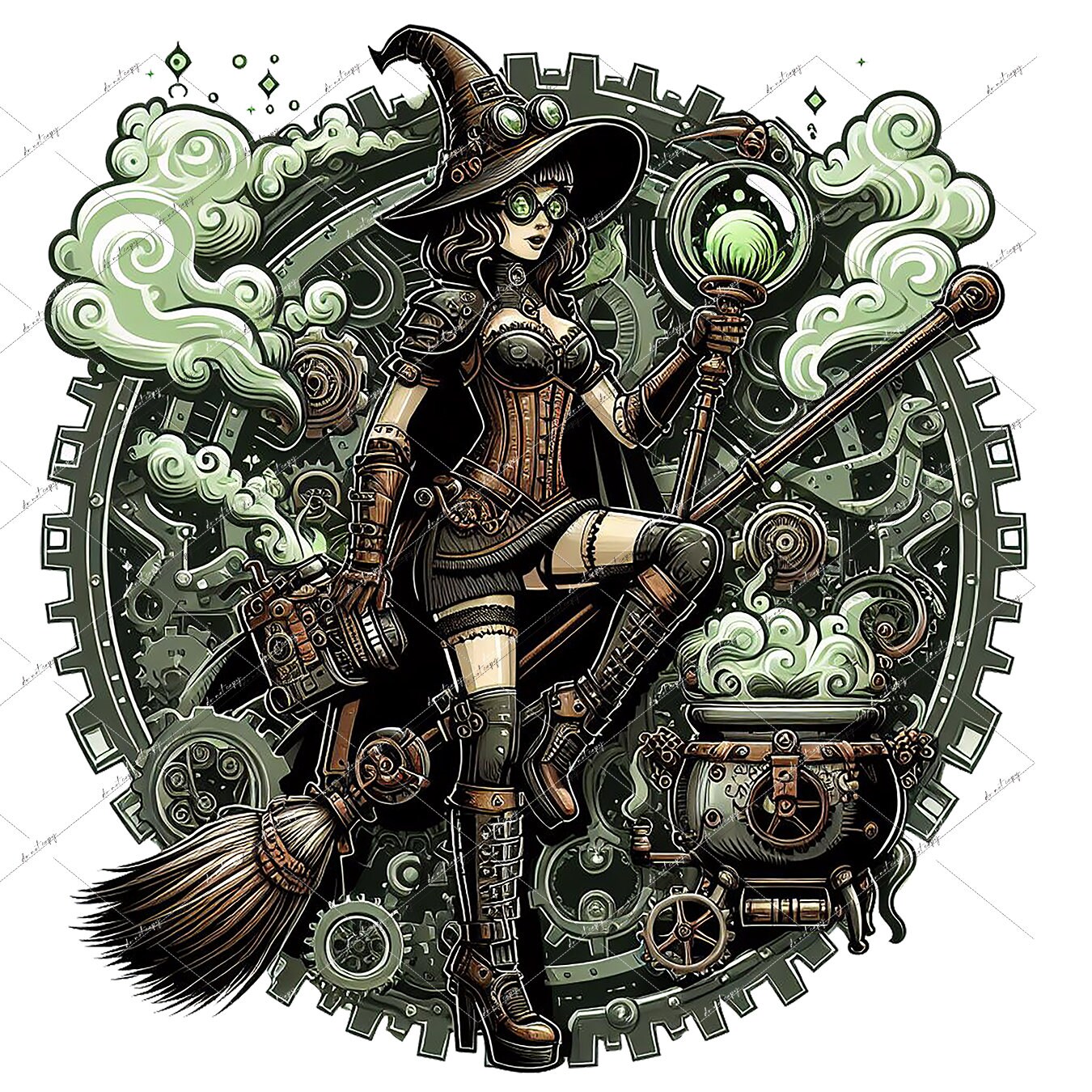 Collection - Steampunk Witches and Wizards Clipart Collection - Etsy